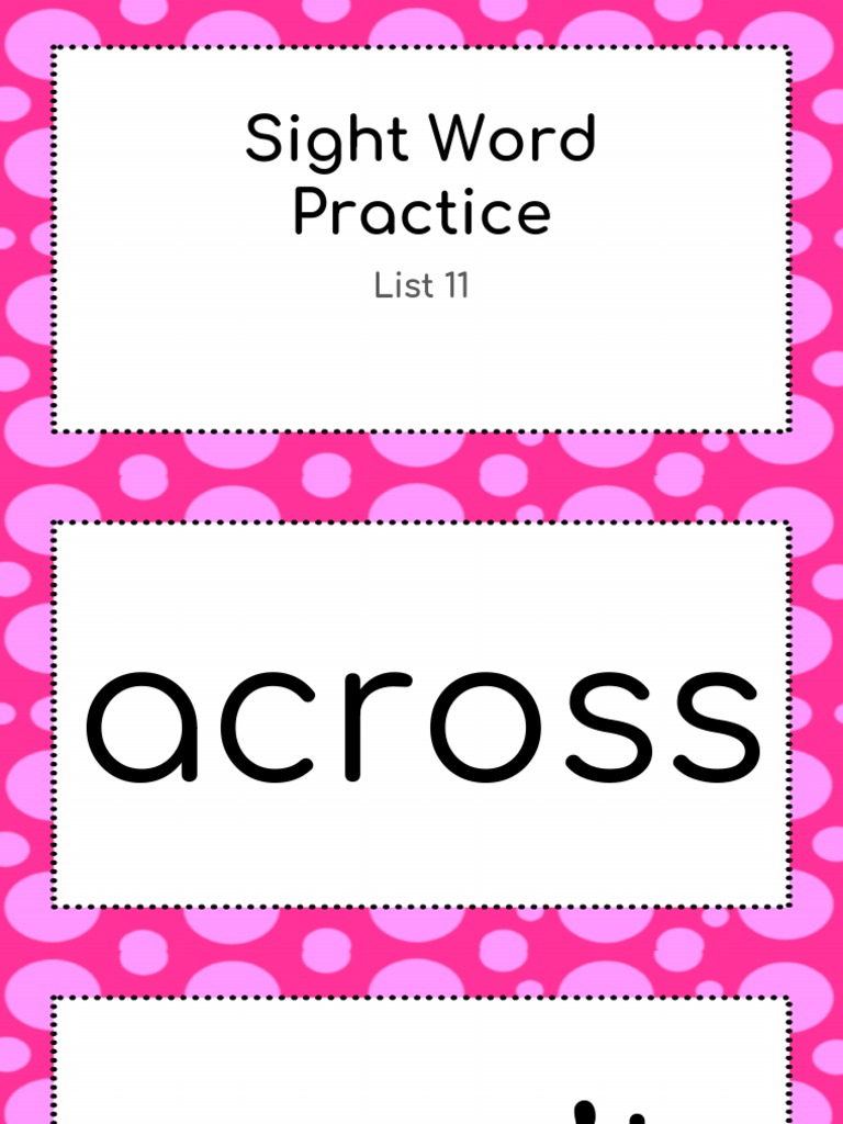 Sight Word List 11 | PDF | Language Arts & Discipline