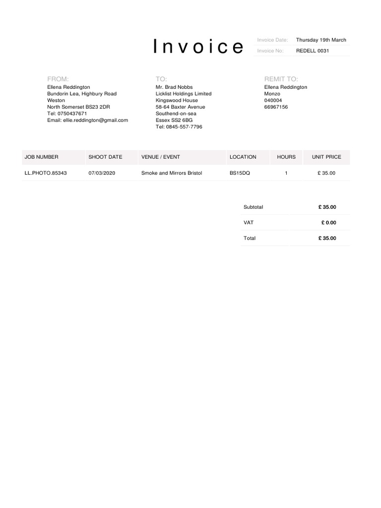 PH Invoice 17707 | PDF