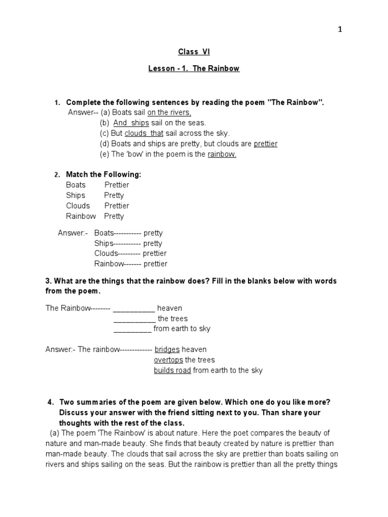 6 The Rainbow | PDF | Adjective | Rainbow