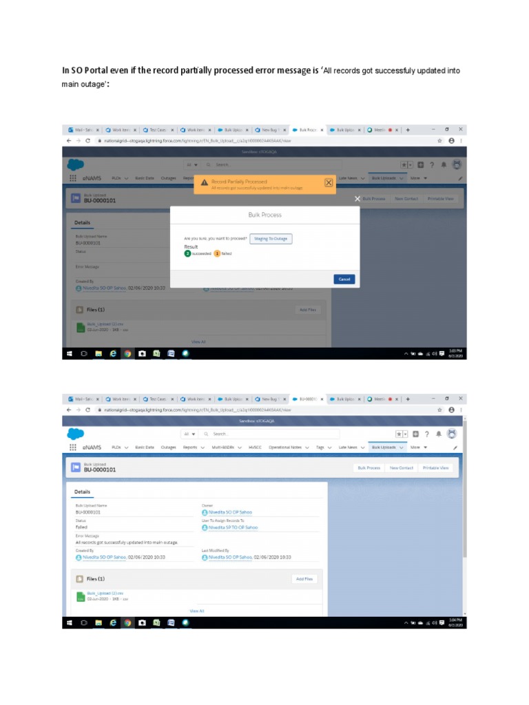 SO Portal Record Update Error Explained | PDF
