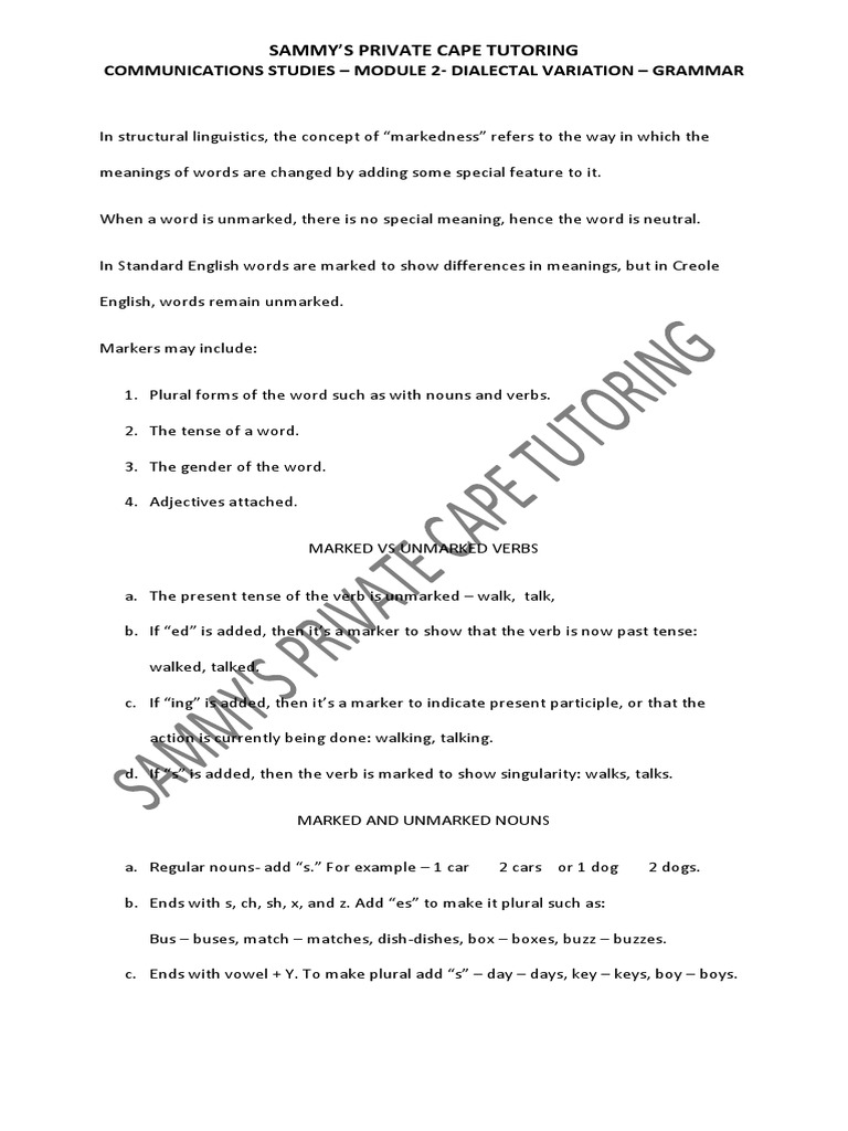 Characteristics of Grammar For Crash | PDF | Verb | English Language