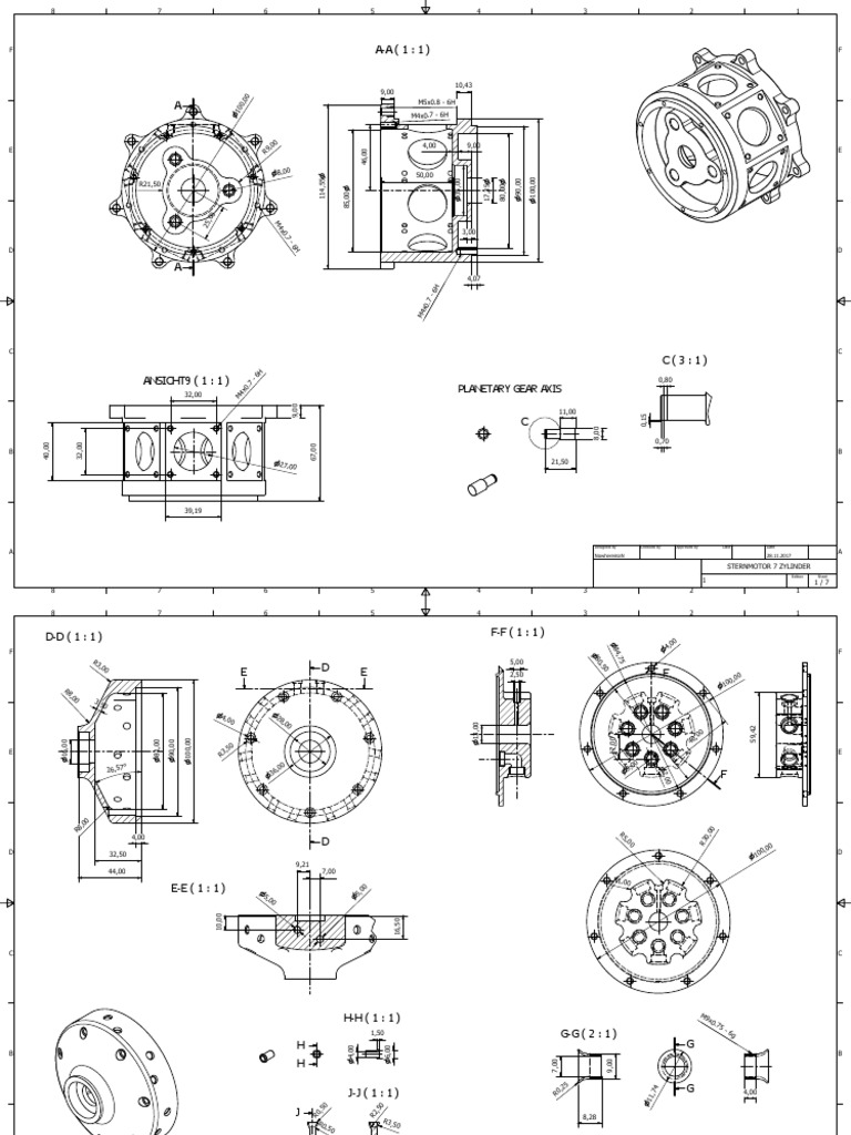 7-Cylinder Rotary Engine Drawing | PDF