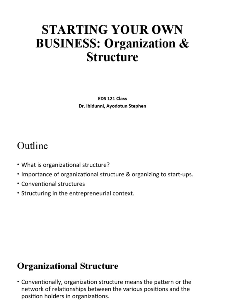 Business Organization & Structure Guide | PDF | Organizational ...