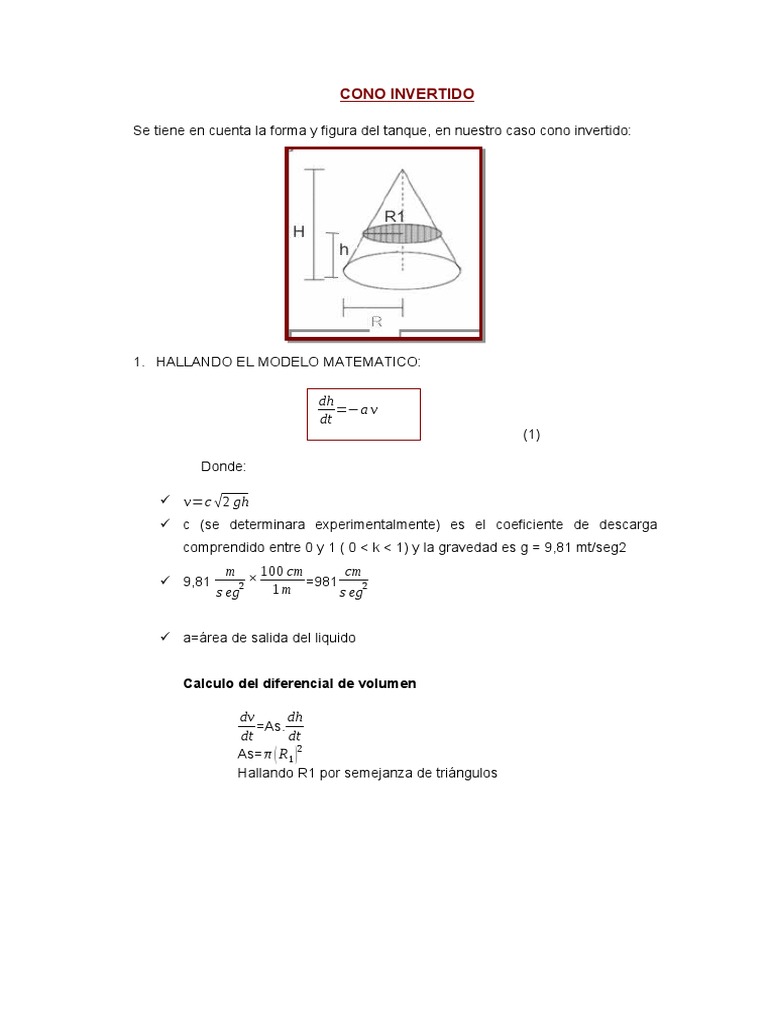 CONO INVERTIDO Finalllllllll | PDF | Ecuaciones | Objetos matemáticos