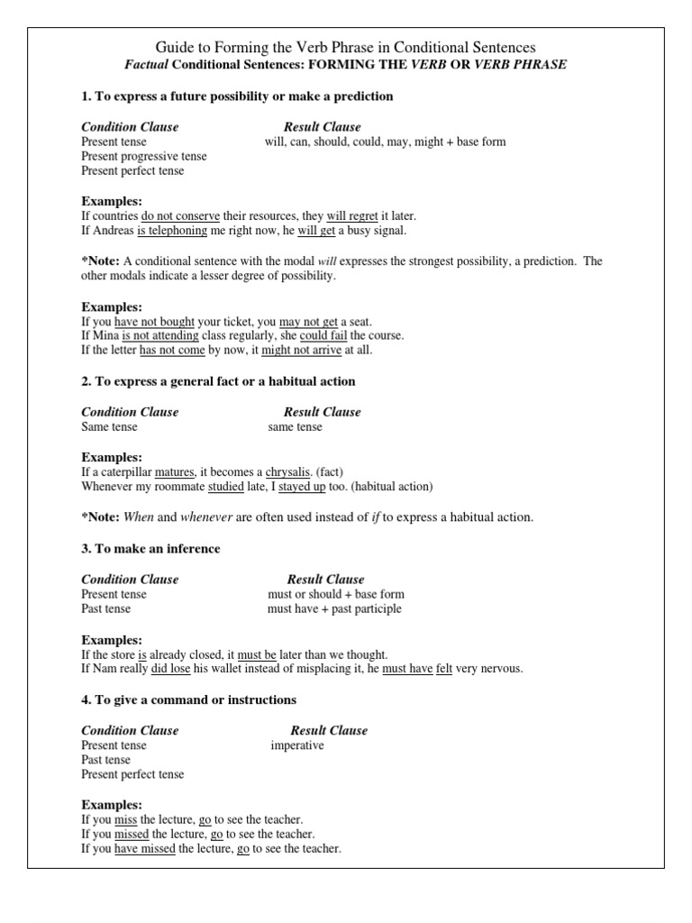 Conditional Sentence Formulas | PDF | Wellness