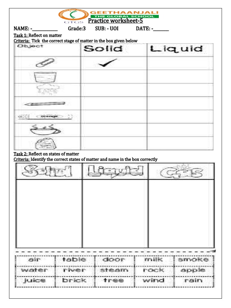 Practice Worksheet-5: NAME: - Grade:3 Sub: - Uoi DATE | PDF