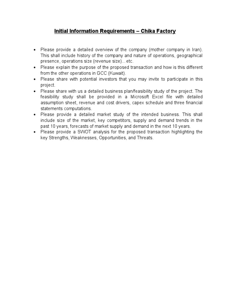 Chika Factory Project Overview & Feasibility | PDF | Career & Growth ...