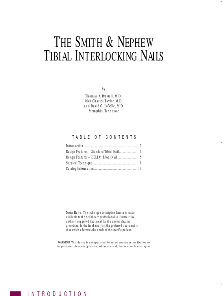 Russell-Taylor Delta-Tibial Interlocking Nail Technique | PDF ...