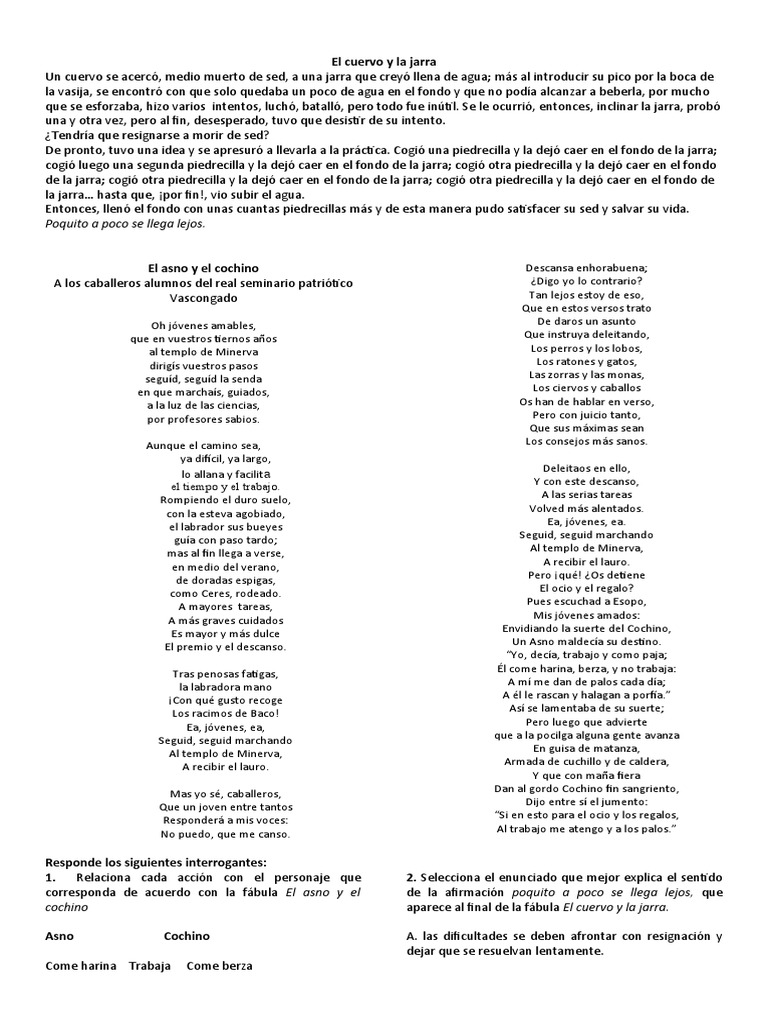 El Cuervo y La Jarra | PDF