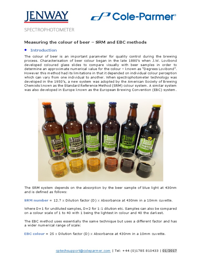 Measuring Beer Color SRM EBC | PDF | Optics | Electromagnetic Radiation
