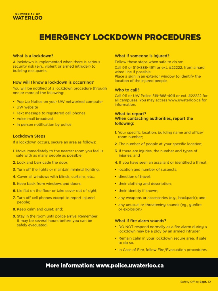 Emergency Lockdown Procedures | PDF | Public Safety | Prevention