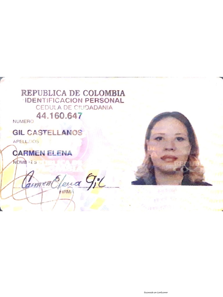 Cedula Carmen Elena Gil PDF | PDF