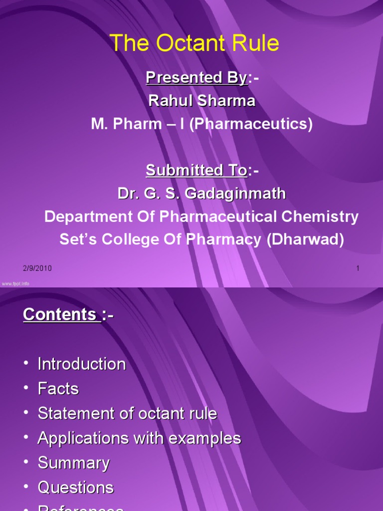 Octant Rule | PDF | Chemistry | Organic Chemistry
