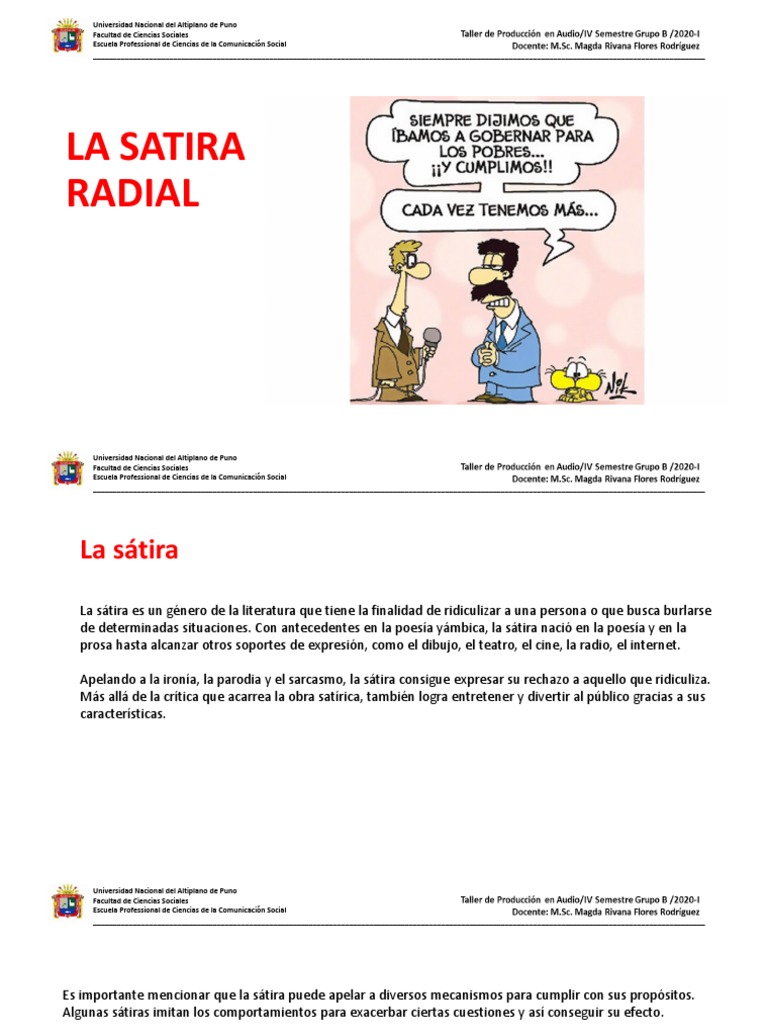 Sátira Radial: Humor y Crítica Social | PDF | Sátira | Humor
