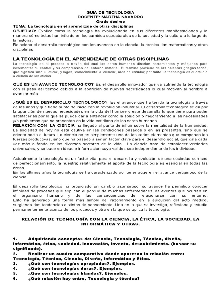 Grado Décimo Guia Dos Pdf Sociedad Ciencia Cognitiva