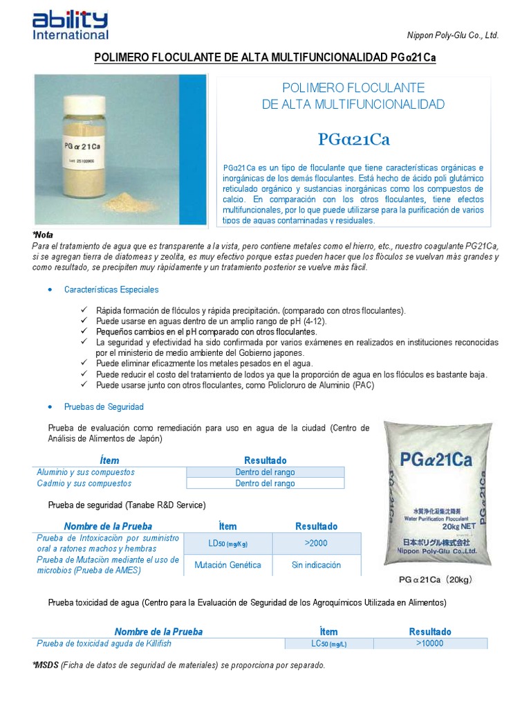 Polimero de Alta Multifuncionalidad POLY-GLU | PDF | Agua | Ciencias ...