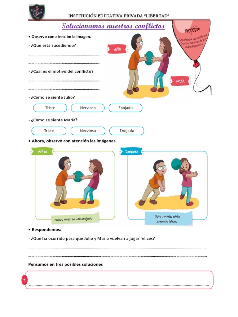 Actividades para Resolver Conflictos en Niños | PDF | Juegos y actividades