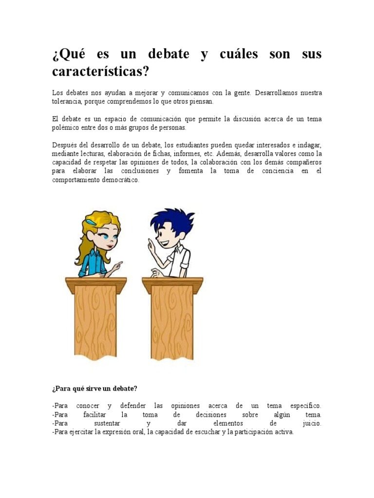Qué Es Un Debate y Cuáles Son Sus Características | PDF | Pena capital ...