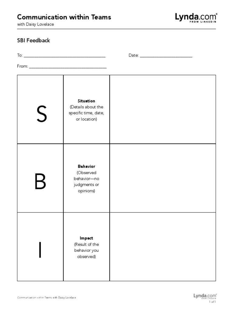Communication Within Teams: SBI Feedback | PDF