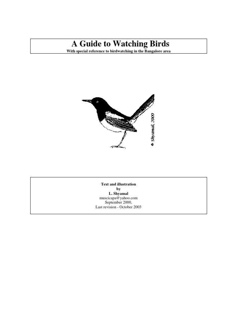 A Guide To Watching Birds: With Special Reference To Birdwatching in ...