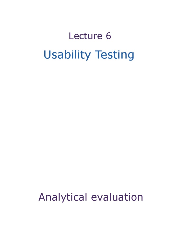 Lecture 6 | PDF | Usability | Graphical User Interfaces