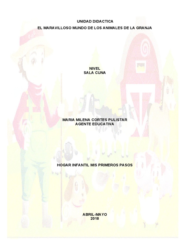 Unidad Didactica El Maravilloso Mundo de Los Animales de La Granja ...