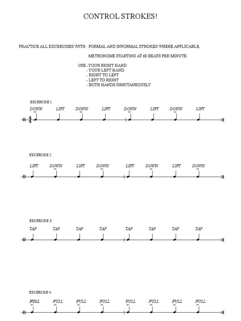 Control Strokes | PDF | Rhythm And Meter | Drumming