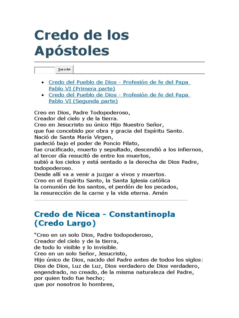 Credo de Los Apóstoles | PDF