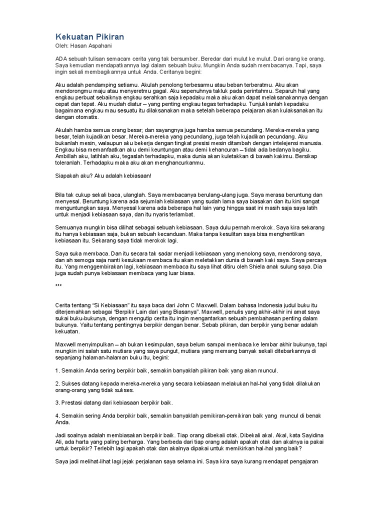 Kekuatan Pikiran | PDF