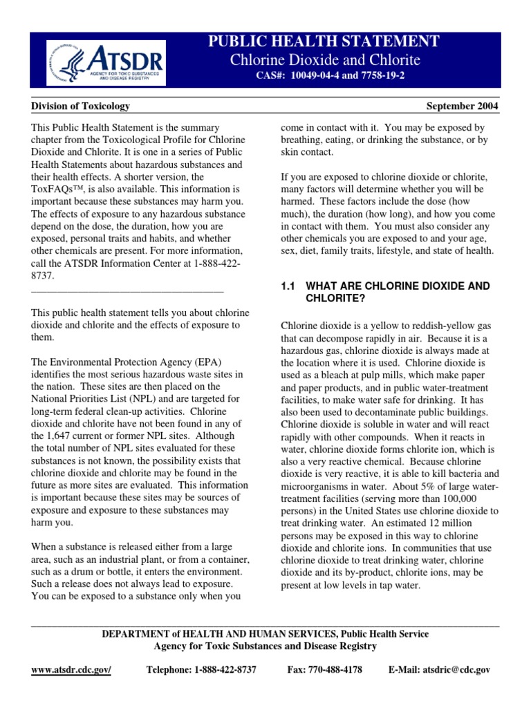 Chlorine Dioxide and Chlorite | PDF | Chlorine | Chloride