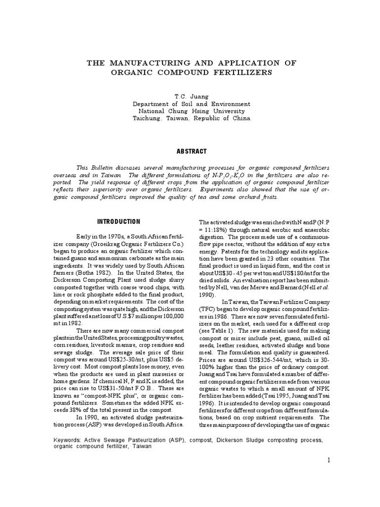 Organic Fertilizers Formulations4 | PDF | Fertilizer | Compost