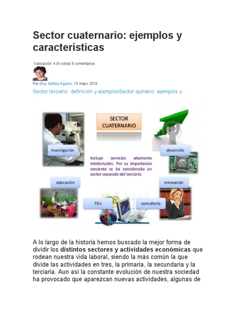 Características y ejemplos del sector cuaternario | PDF | Ciencias ...