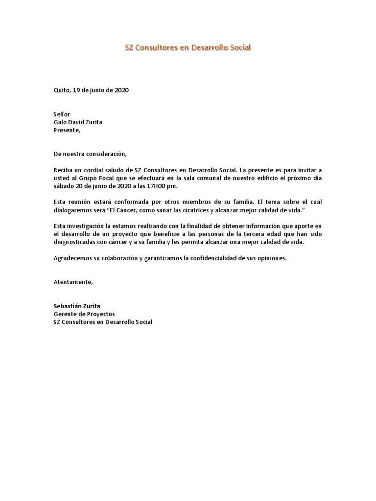 Invitación Focus Group GD | PDF