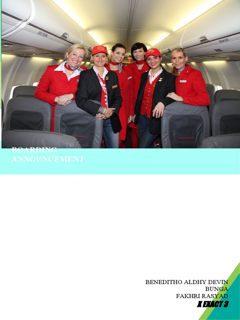 Preparing for Takeoff: A Standard Boarding Announcement Outlines Safety ...