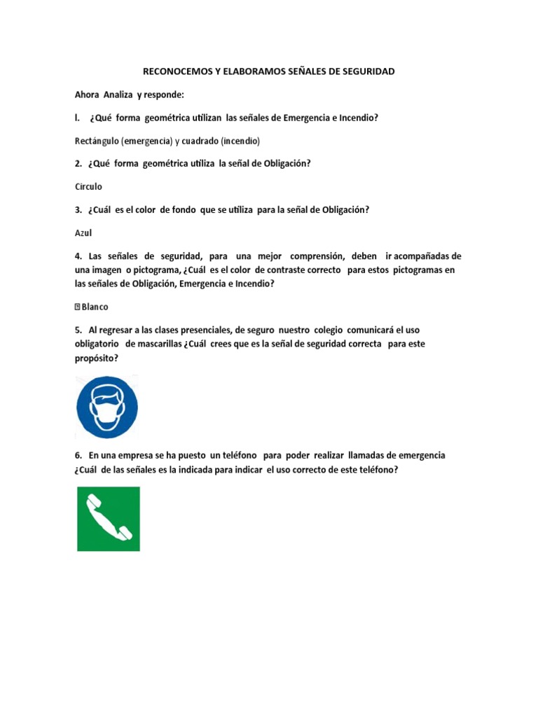 Reconocemos y Elaboramos Señales de Seguridad | PDF | Métodos y ...