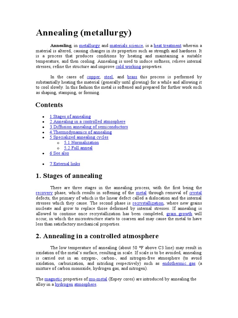 Annealing (Metallurgy) | PDF | Annealing (Metallurgy) | Materials Science