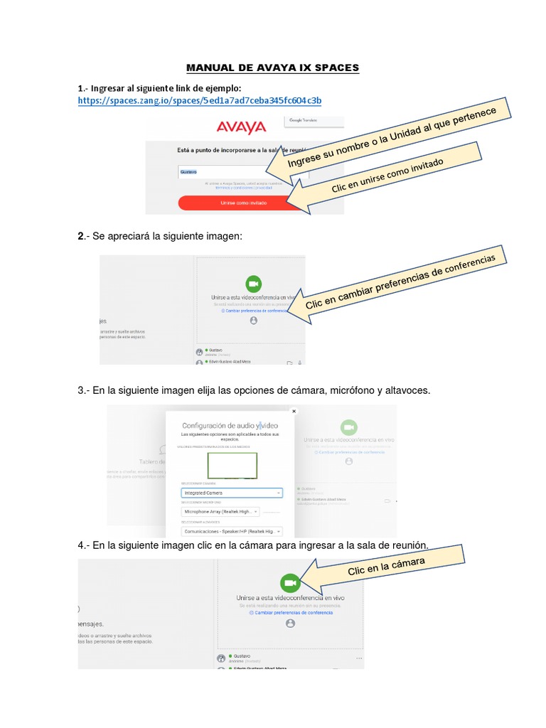 Manual de Avaya Space - Laptop | PDF