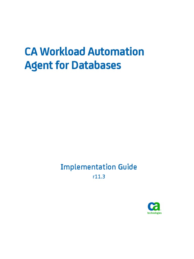 CA Workload Automation Agent For Databases: Implementation Guide | PDF