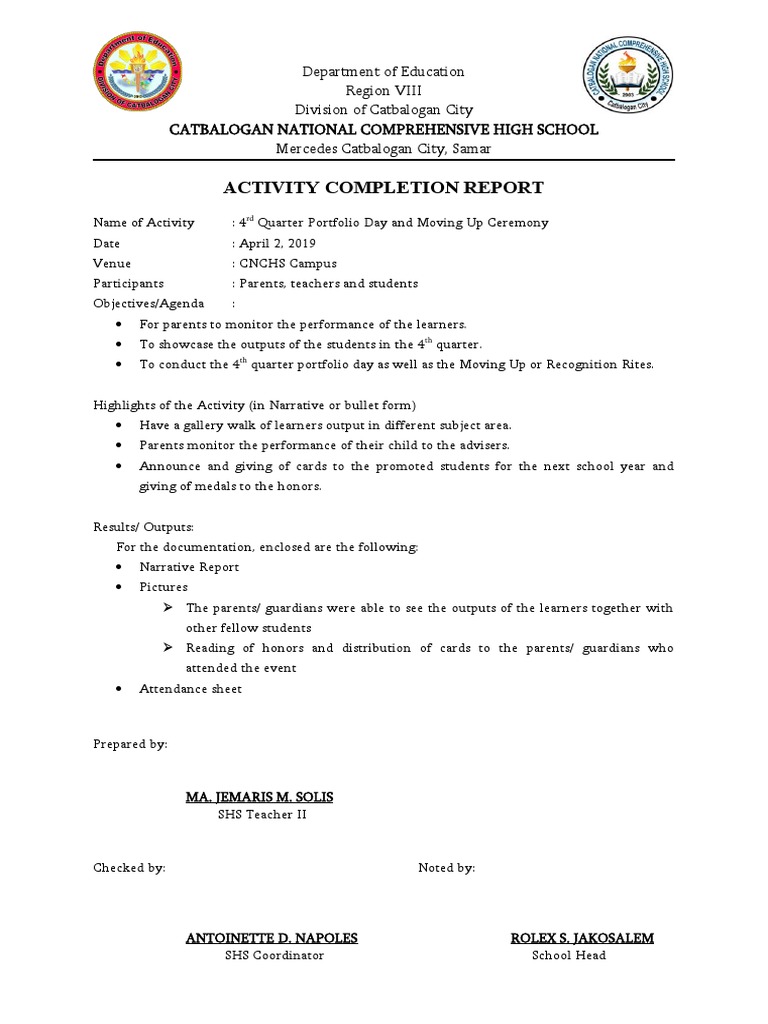 Activity Completion Report | PDF | Behavior Modification | Learning