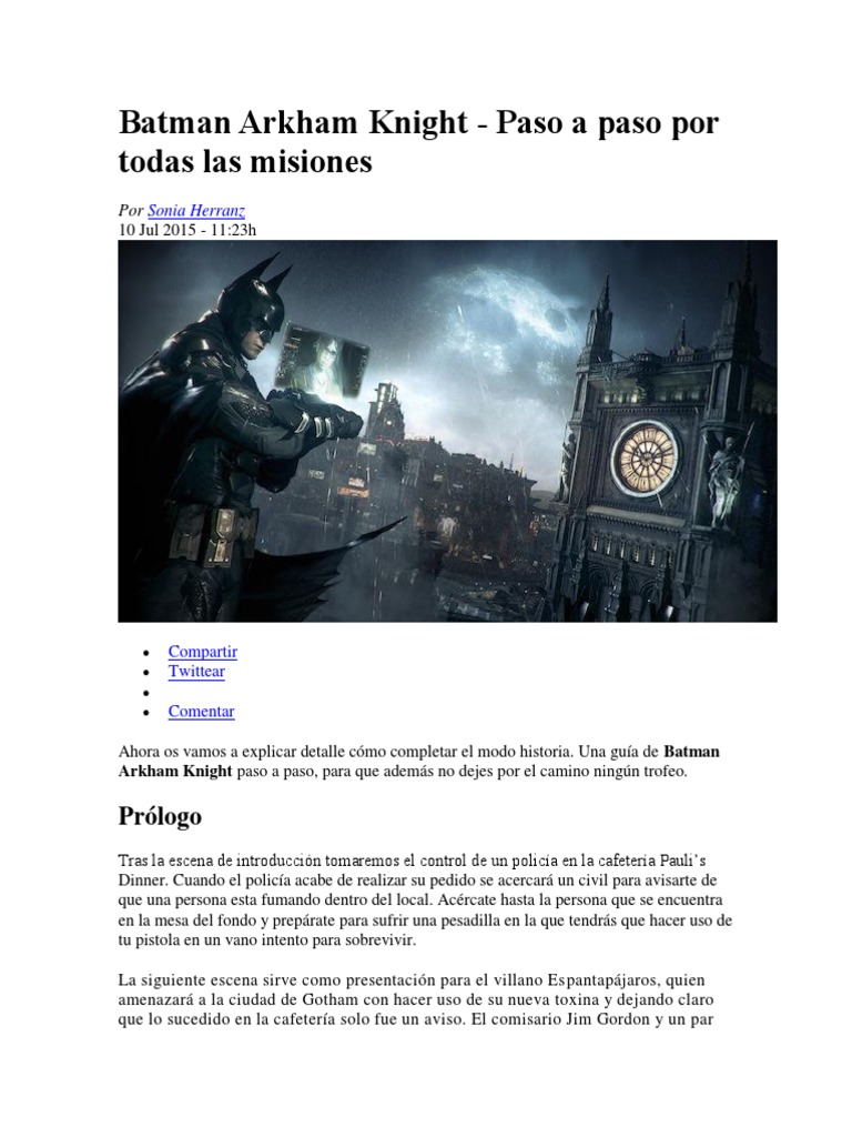 Batman Arkham Knight | PDF | Tanques | hombre murciélago