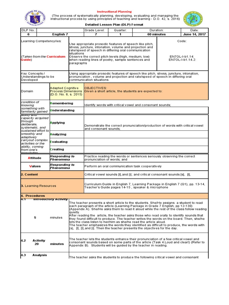 Quarter 1-Week 2 - Day 2.revised | PDF | Speech | Stress (Linguistics)