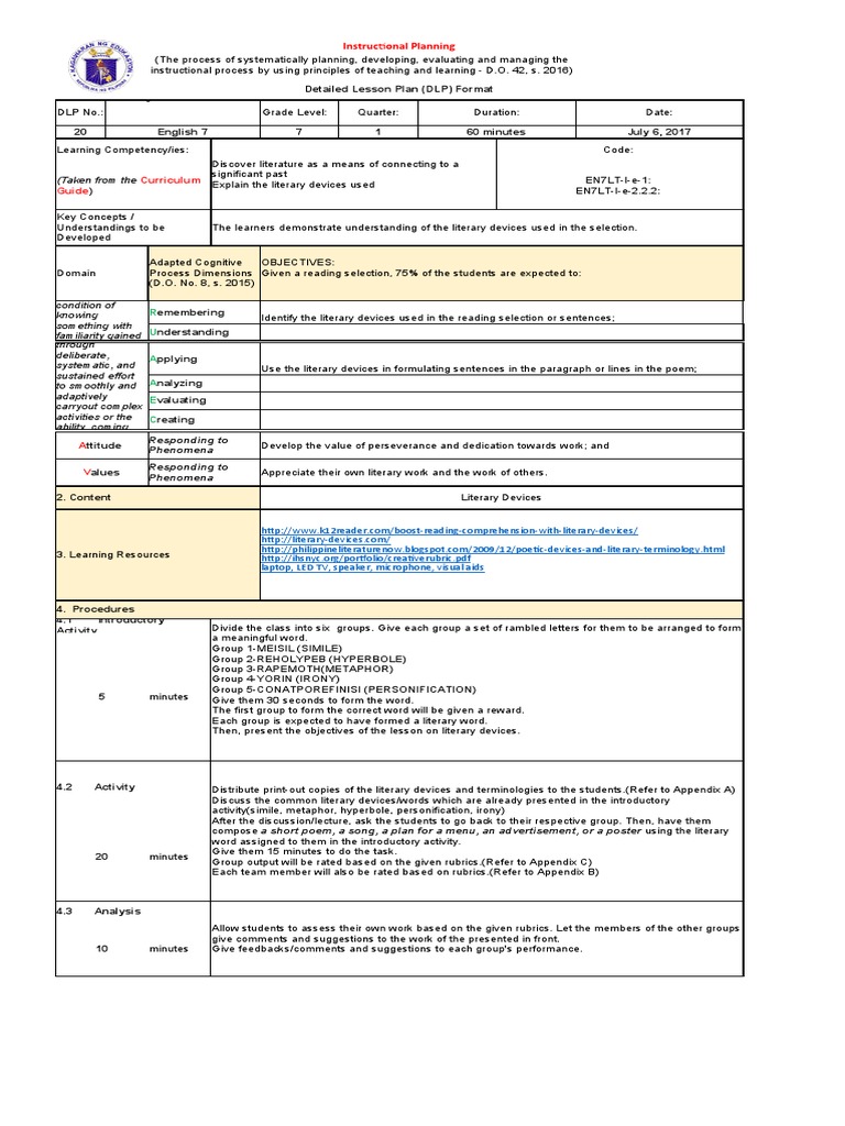 Quarter 1-Week 5-Day 4.revised | PDF | Lesson Plan | Learning