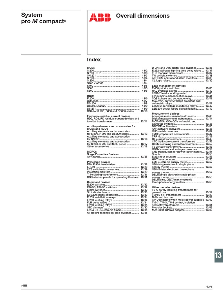 Cap. 13 Overall Dimensions | PDF | Transformer | Relay