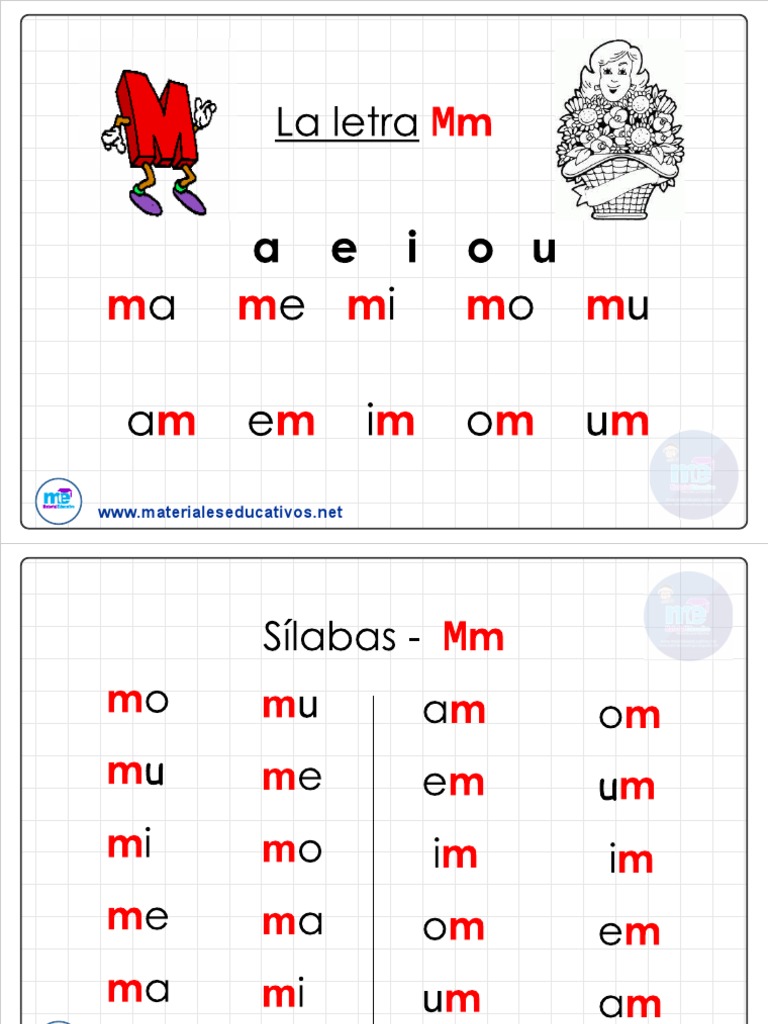 Ejercicios Con Las Palabras MM PDF | PDF | Fonología | Voz humana