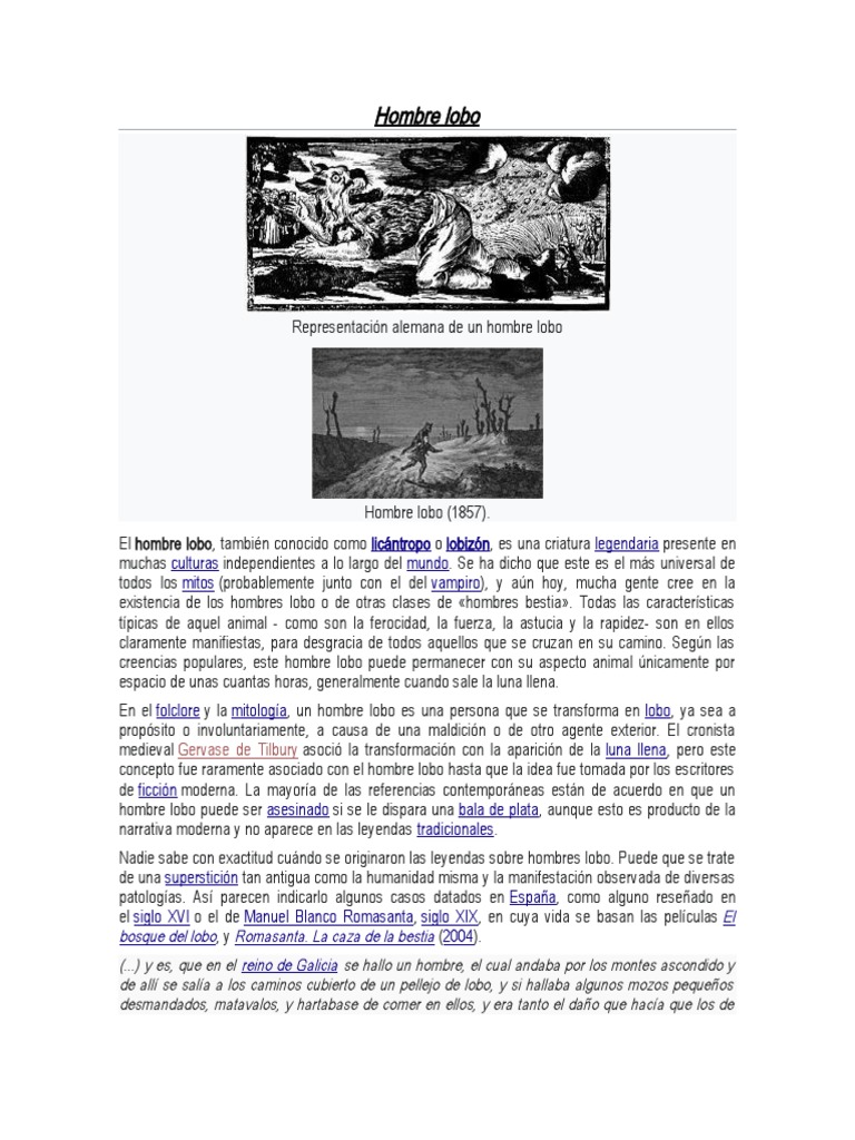Leyendas del Hombre Lobo en el Folclore | PDF | Hombres lobo