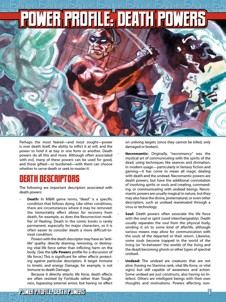 Power Profile - Death Powers PDF | PDF | Copyright | Death