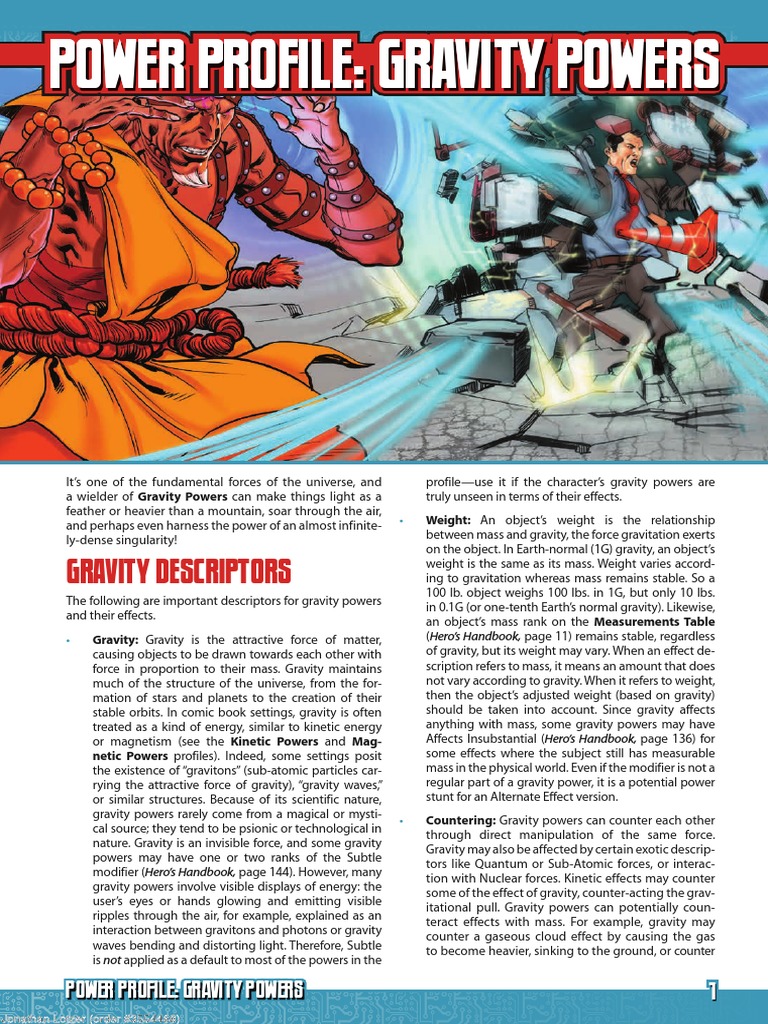 Power Profile - Gravity Powers PDF | PDF | Weight | Gravity