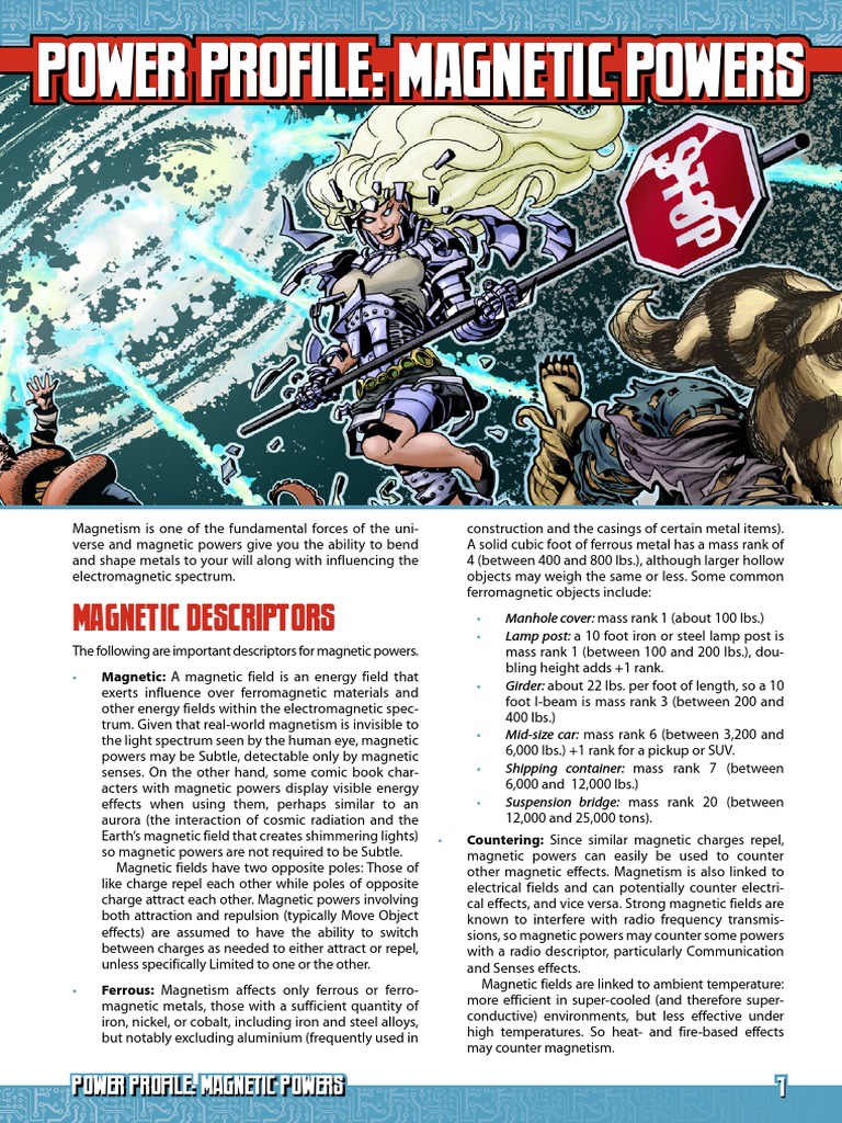 Power Profile - Magnetic Powers PDF | PDF | Magnetism | Projectiles