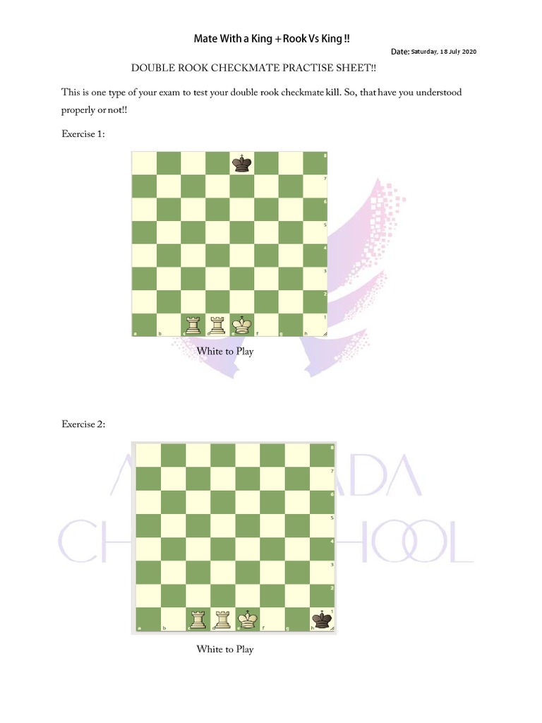 Checkmate With Double Rook PDF | PDF