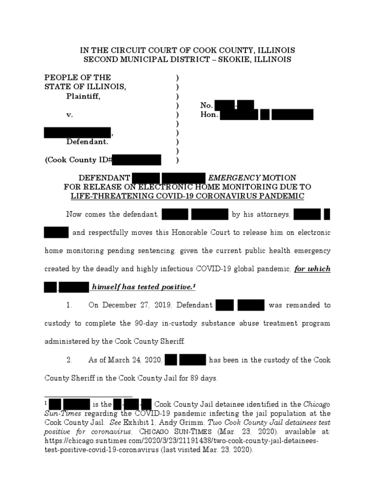 COVID-19 Home Monitoring Motion Cook County | PDF | Infection | Chronic ...